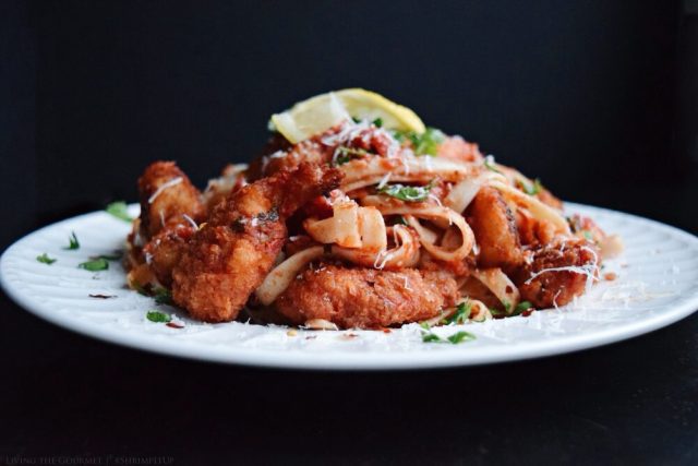 Spicy Seafood Marinara with Pasta - Living The Gourmet