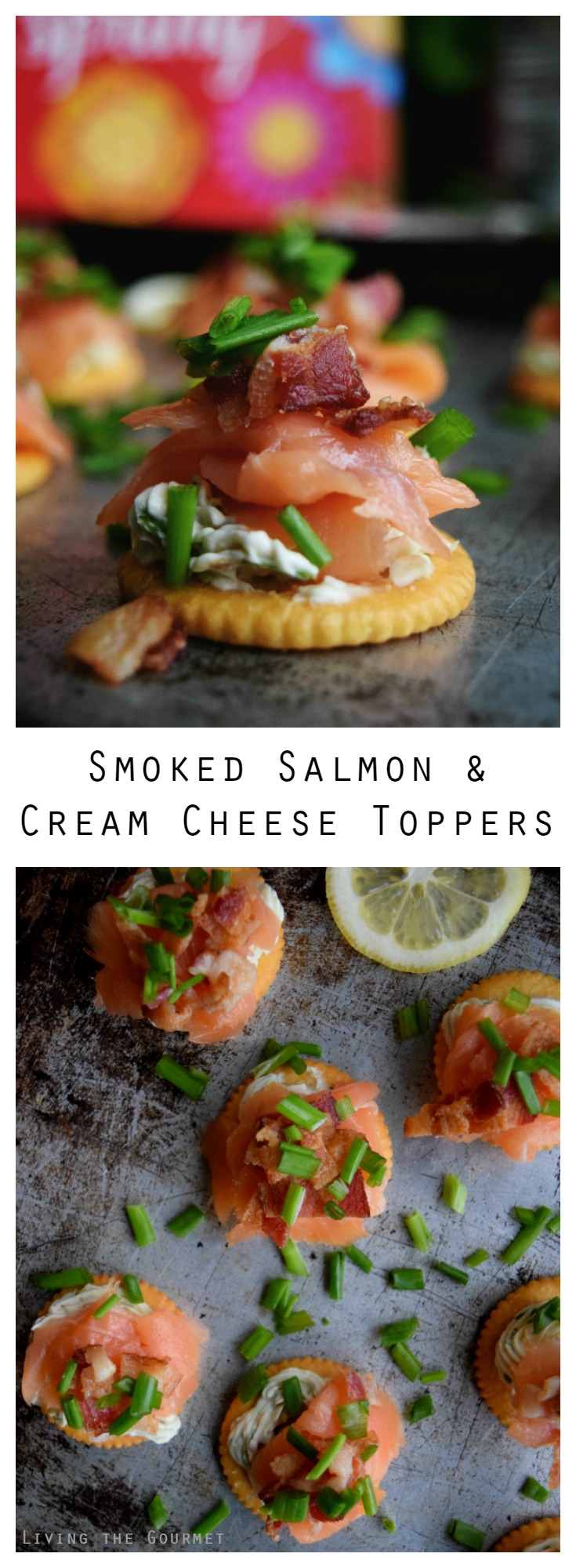 Smoked Salmon & Cream Cheese Toppers - Living The Gourmet