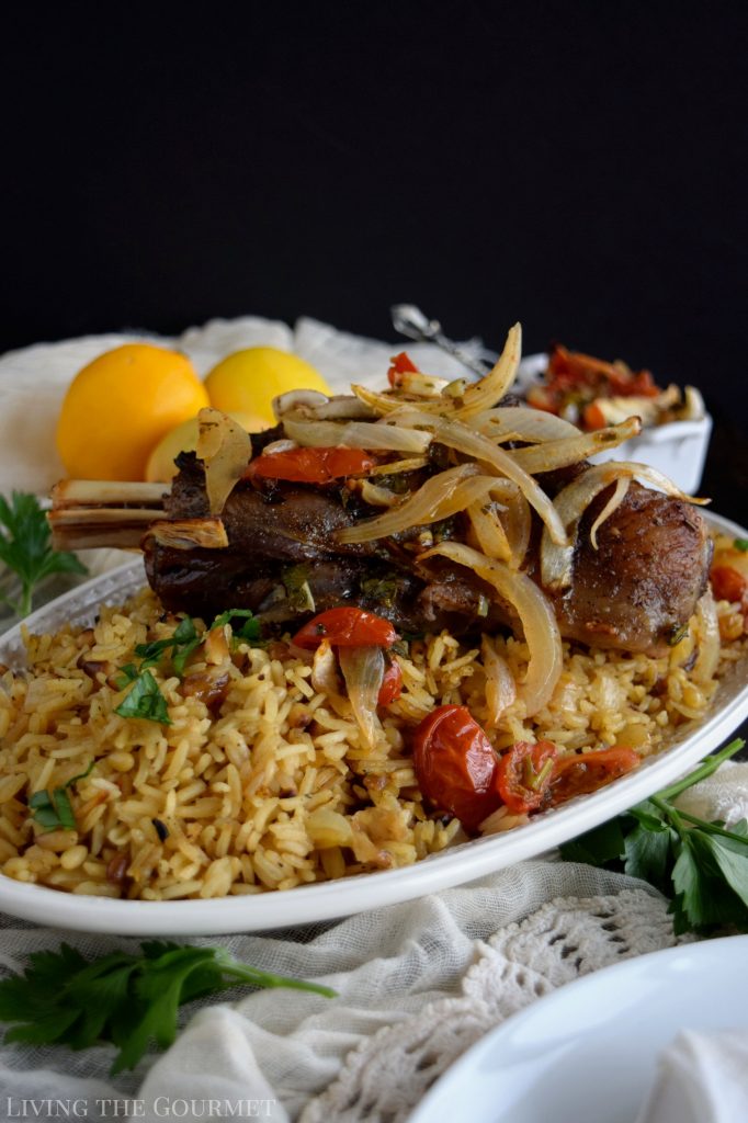 Lamb Shanks with Rice Pilaf - Living The Gourmet