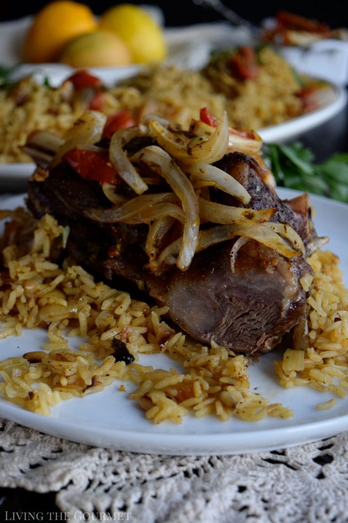 Lamb Shanks with Rice Pilaf - Living The Gourmet