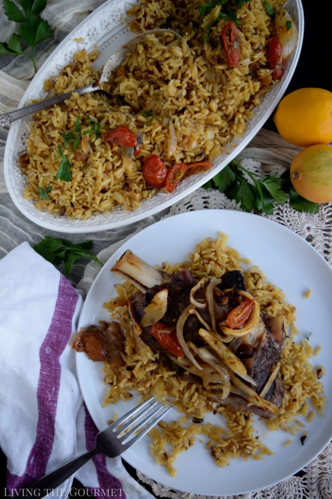 Lamb Shanks with Rice Pilaf - Living The Gourmet