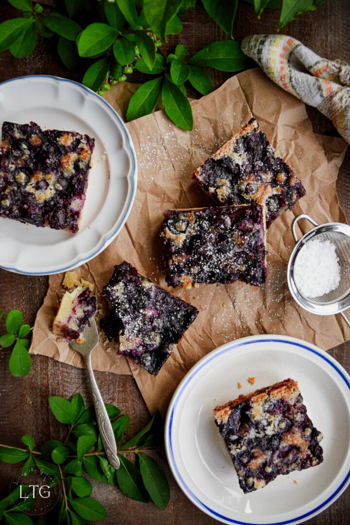 Blueberry Shortbread Bars - Living The Gourmet