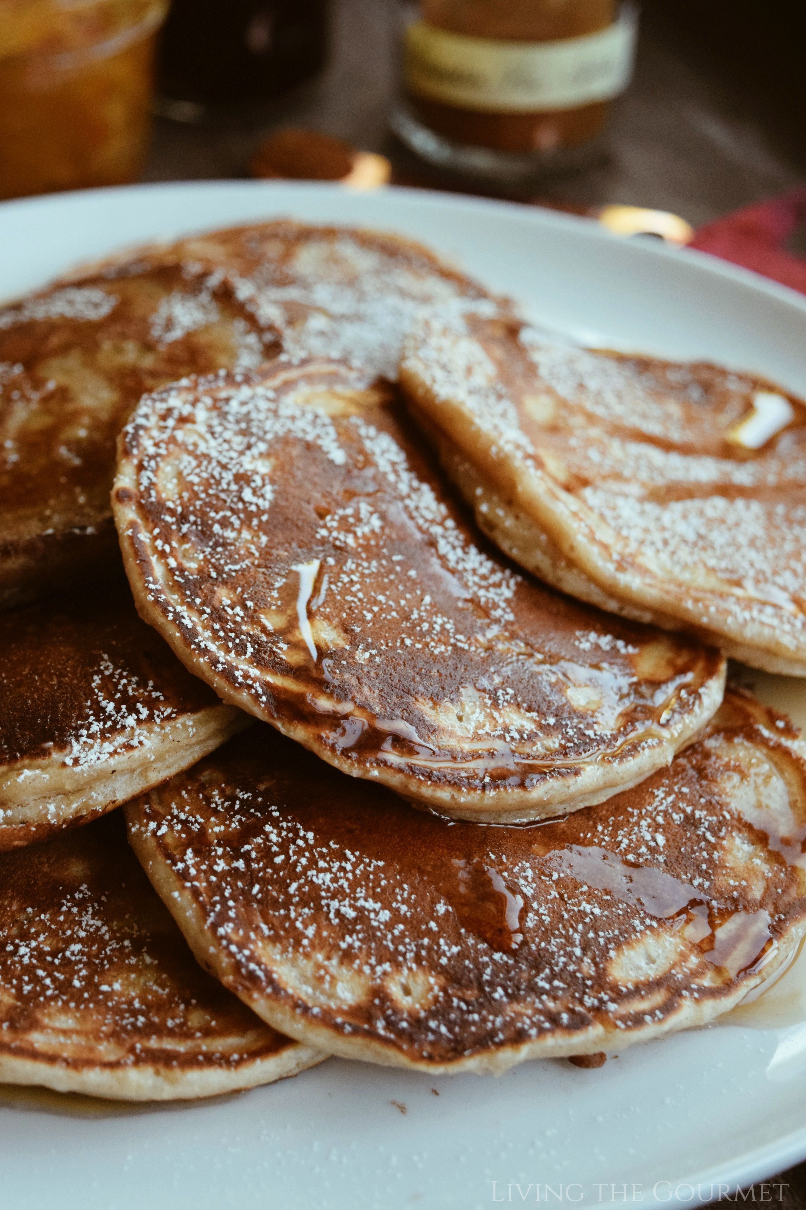 Diner Style Pancakes with Pumpkin Spice Maple Syrup - Living The Gourmet