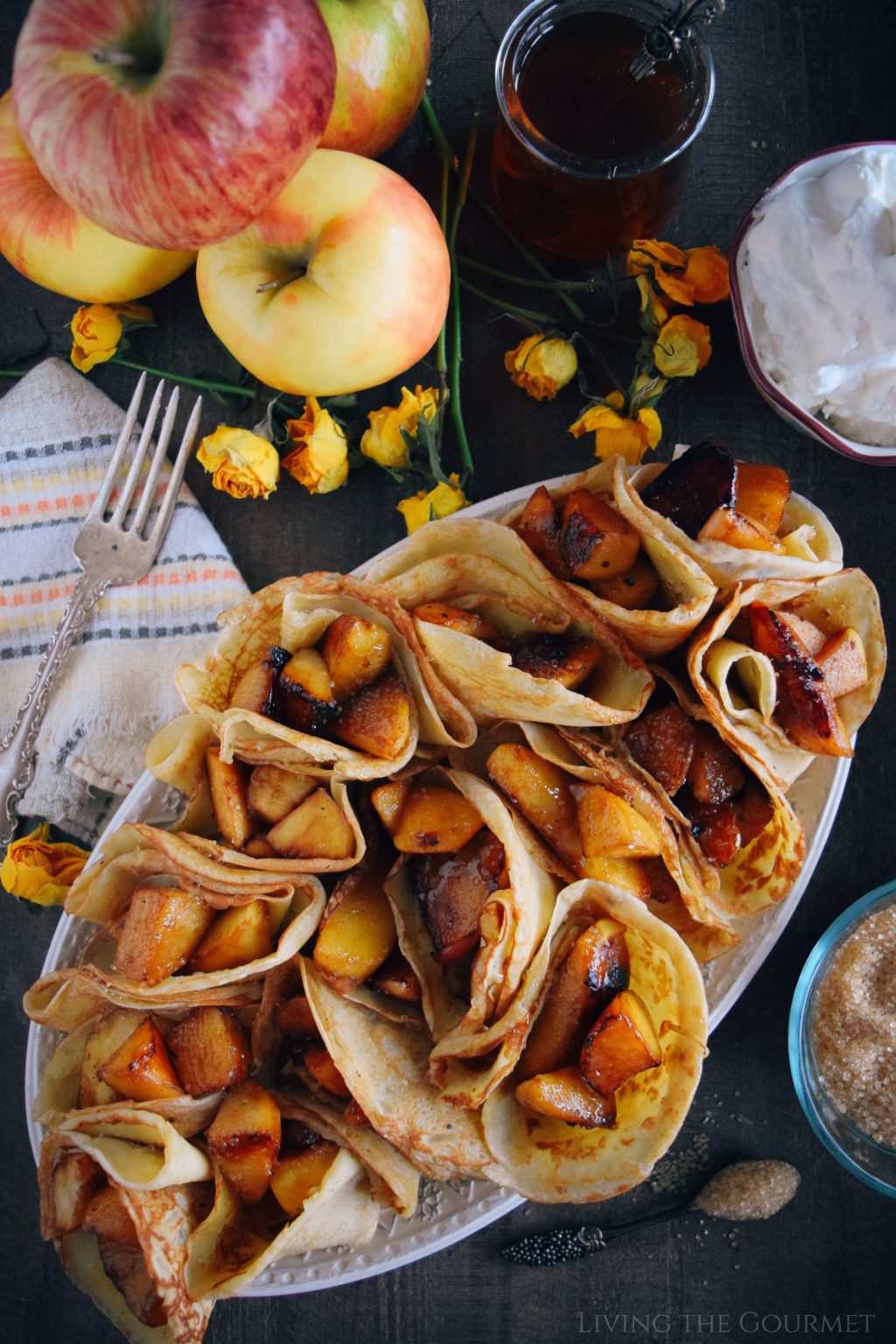 Caramelized Apple Crepes - Living The Gourmet