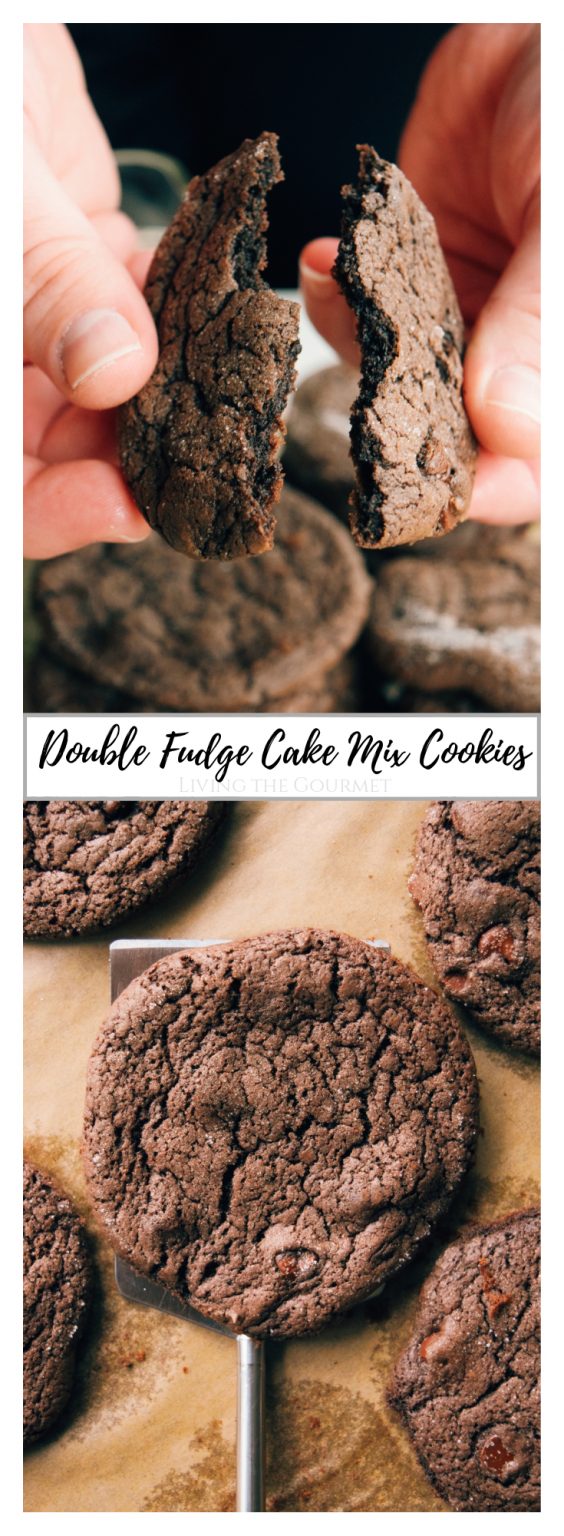 Double Fudge Cake Mix Cookies + Video - Living The Gourmet