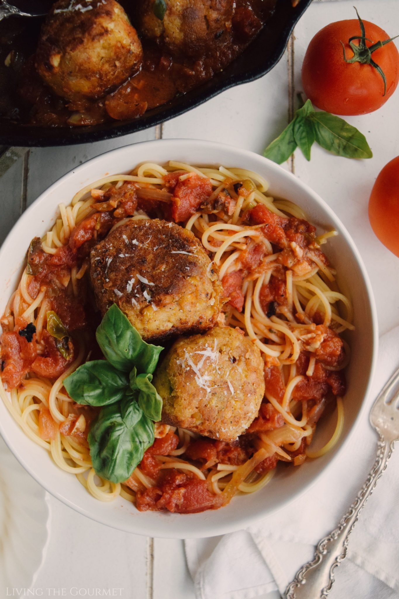 Chickpea Meatballs & Spicy Red Sauce - Living The Gourmet