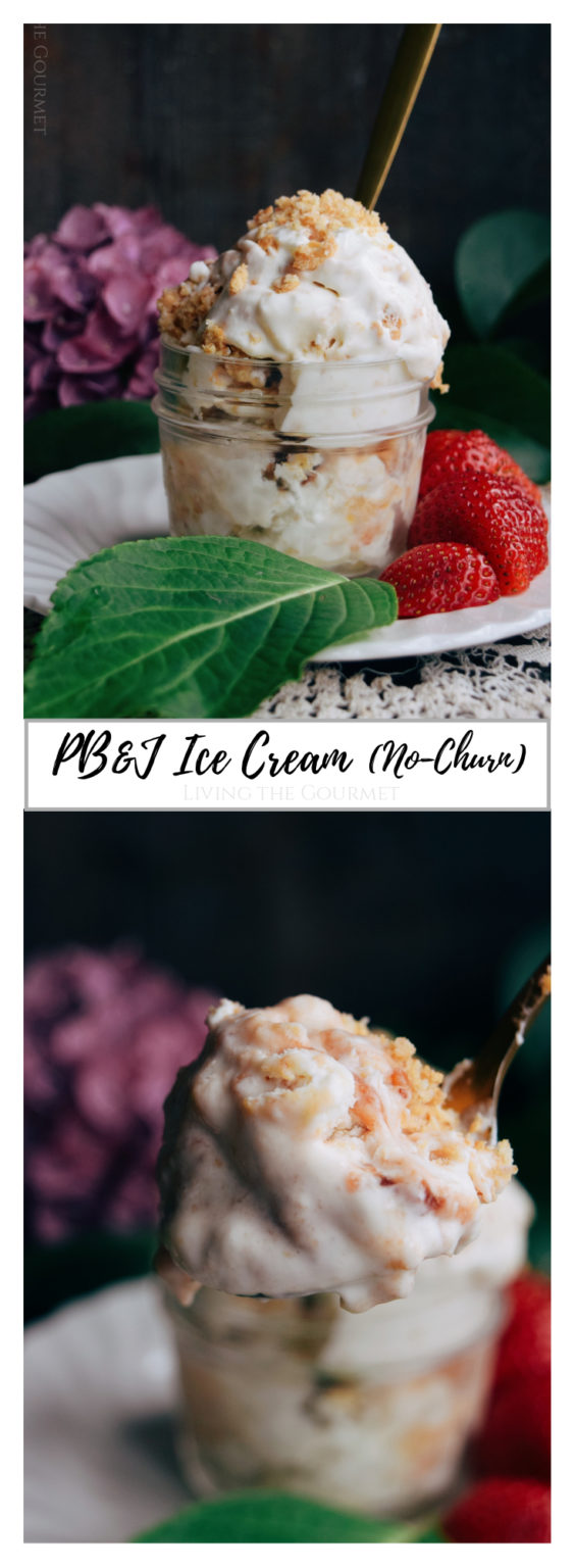 PB & J Ice Cream (No-Churn) - Living The Gourmet