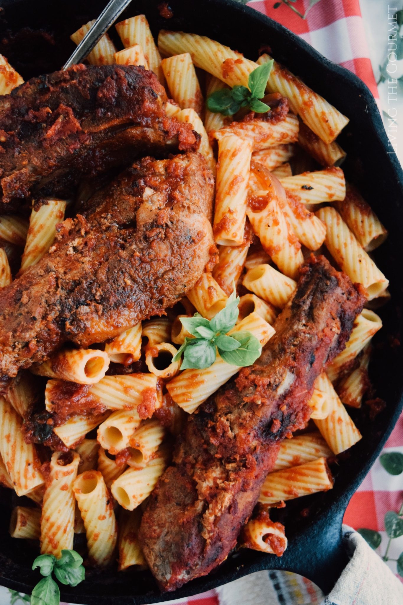 Italian Braised Pork Ribs and Pasta - Living The Gourmet