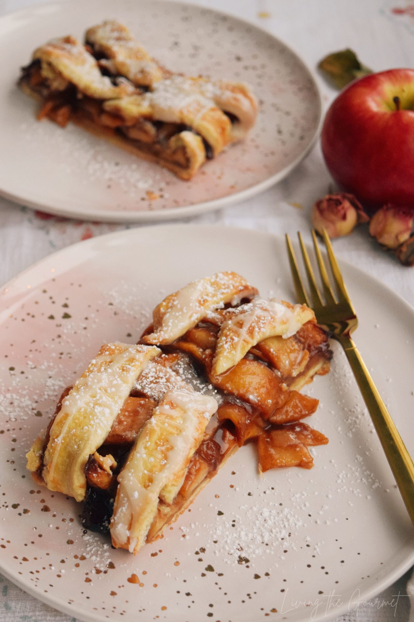 Apple Danish with Homemade Puff Pastry - Living The Gourmet