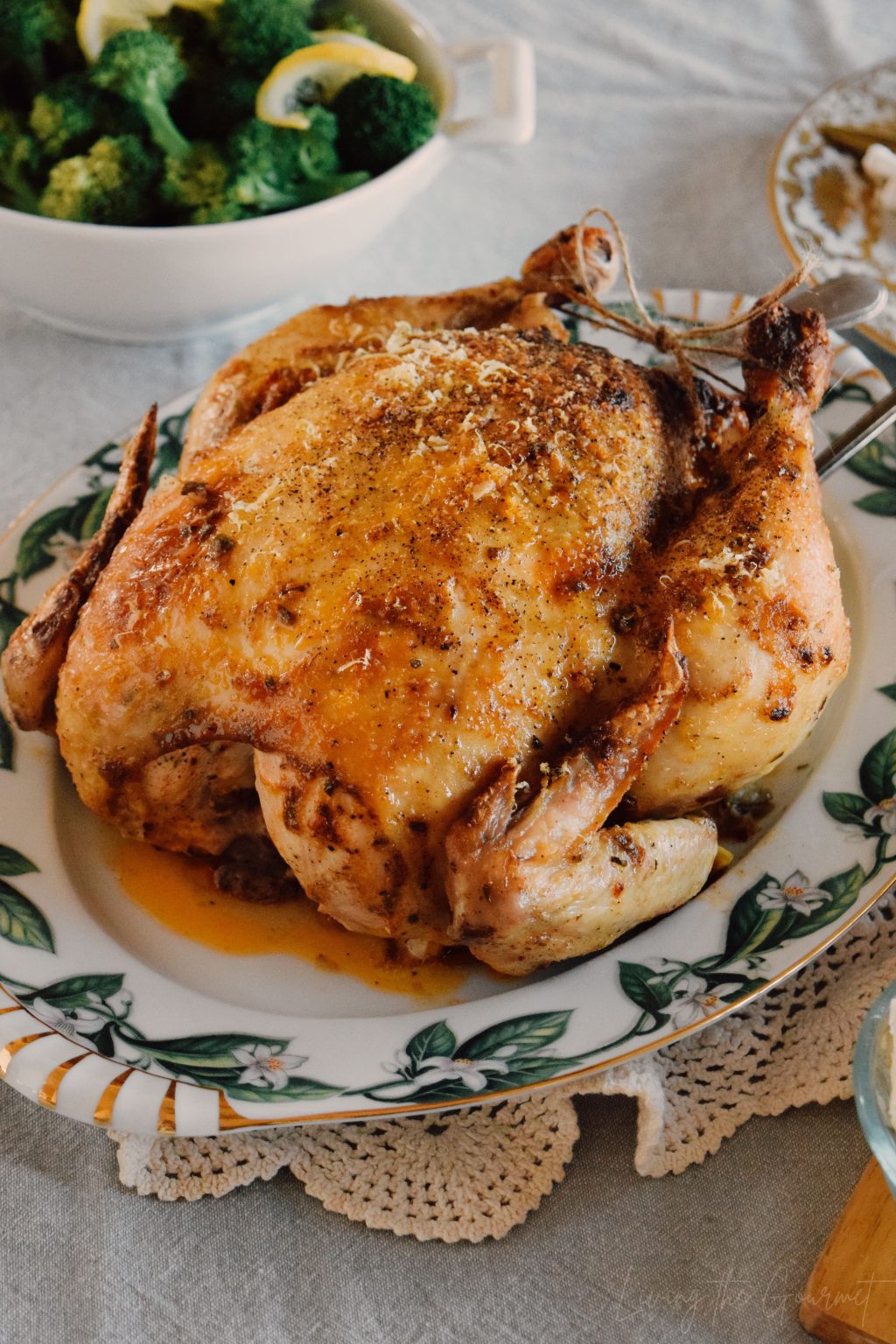 Roasted Chicken with Mayo Dressing - Living The Gourmet