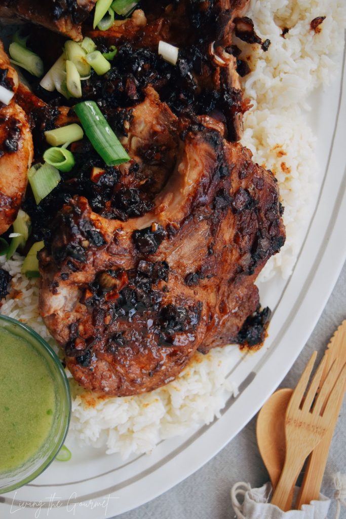 Asian Marinated Pork Chops with Coconut Rice & Spicy Jalapeno Sauce ...