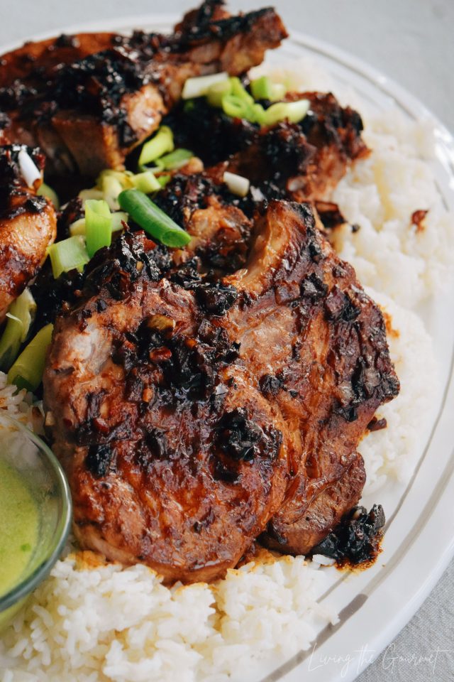 Asian Marinated Pork Chops with Coconut Rice & Spicy Jalapeno Sauce ...