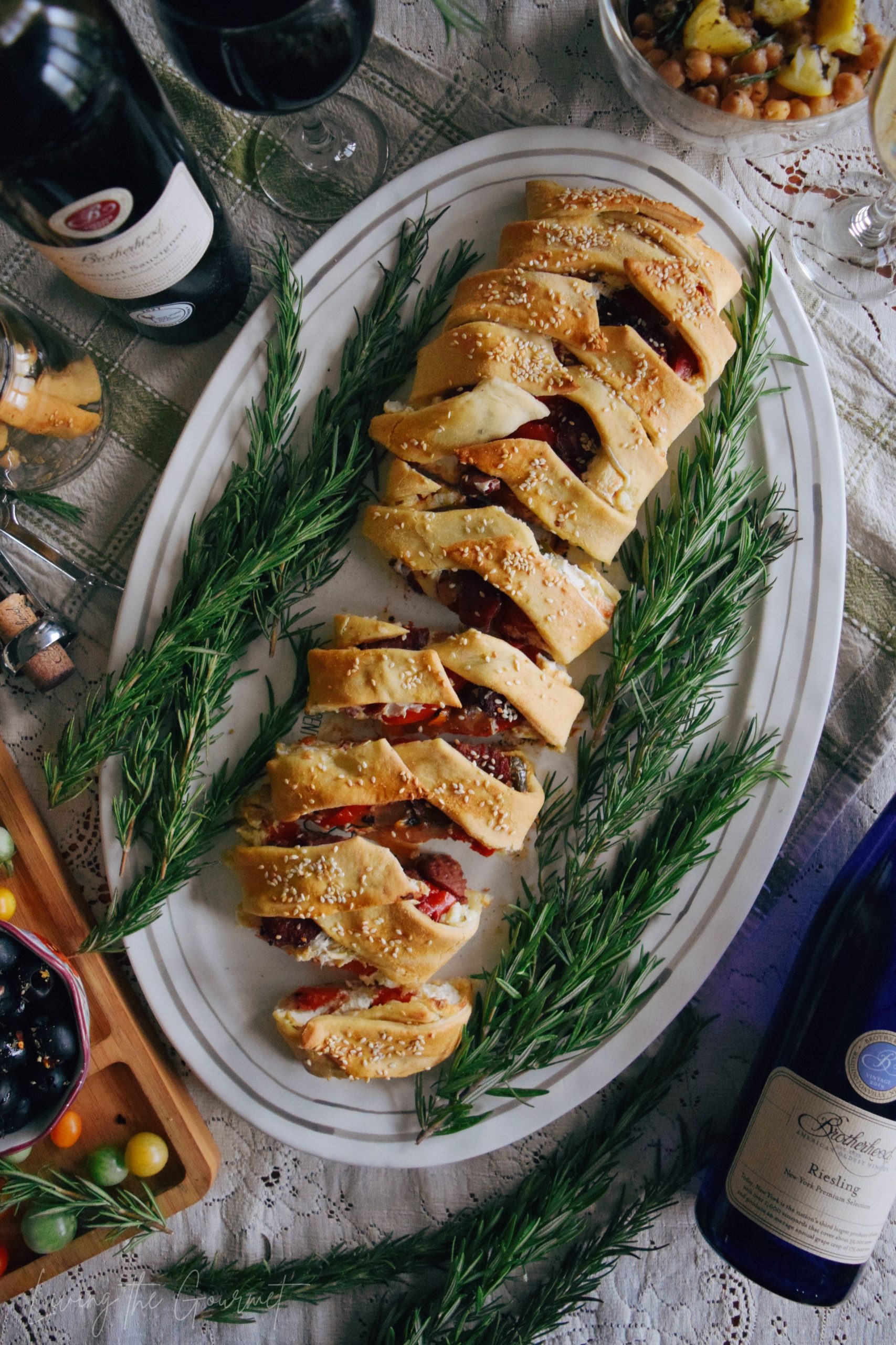 Roasted Pepper Stromboli and Brotherhood Wines - Living The Gourmet