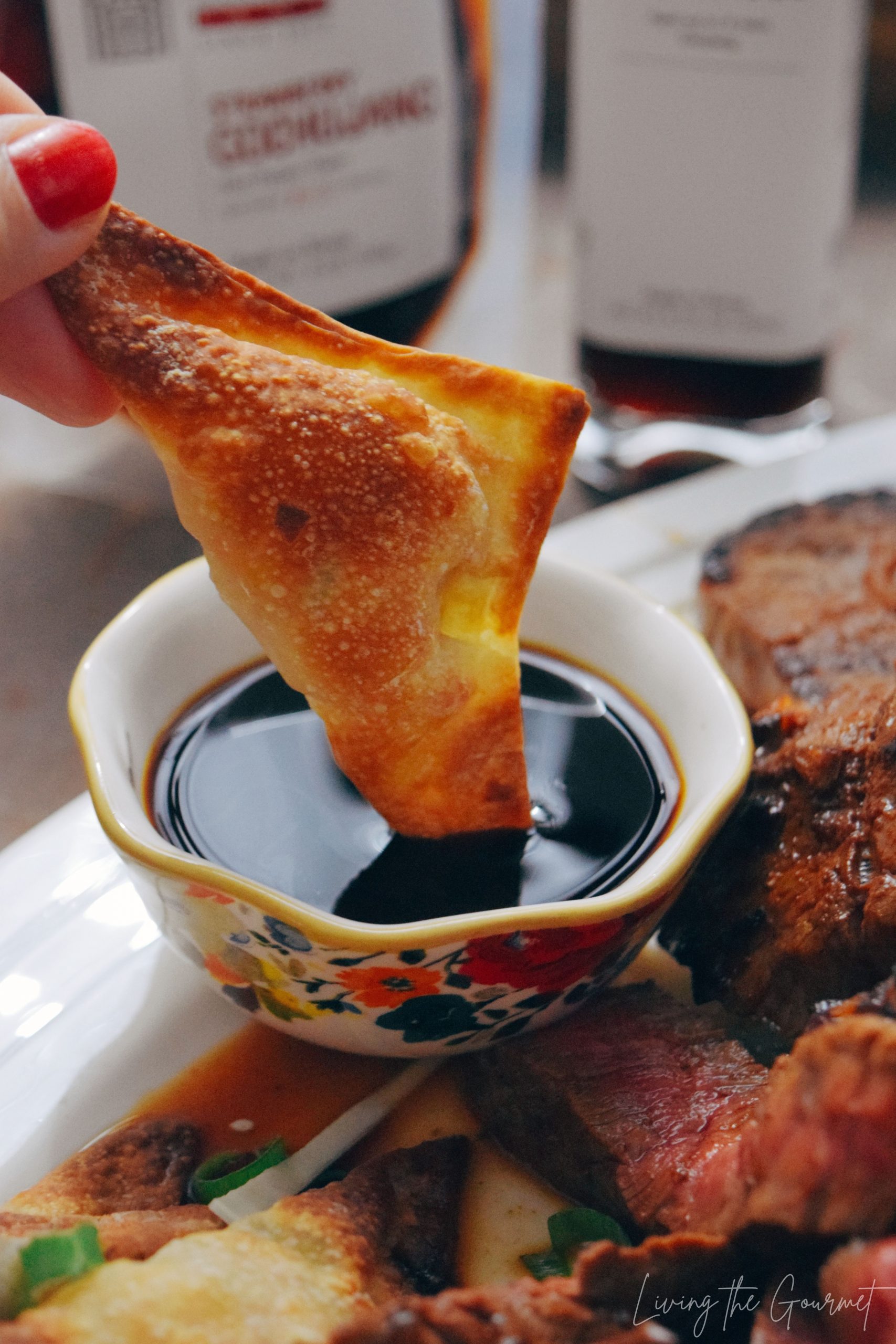 Strawberry Gochujang Marinated Steak & Sweet Potato Wontons - Living ...