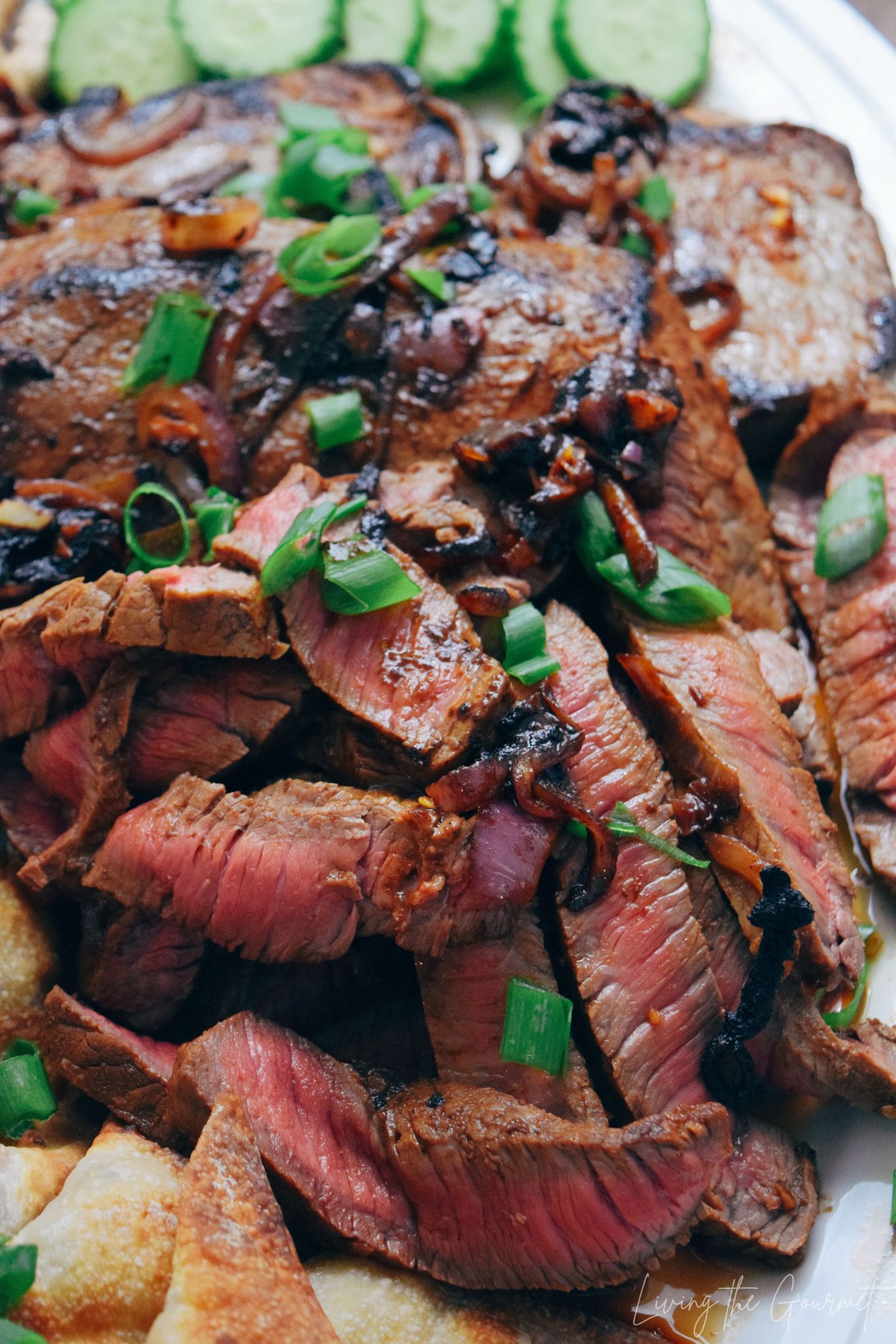 Strawberry Gochujang Marinated Steak & Sweet Potato Wontons - Living ...