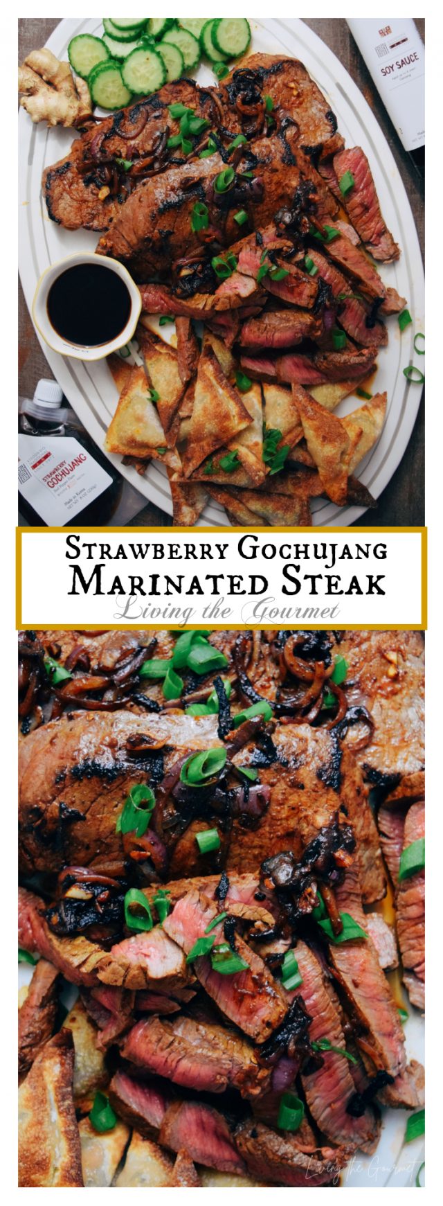 Strawberry Gochujang Marinated Steak & Sweet Potato Wontons - Living ...
