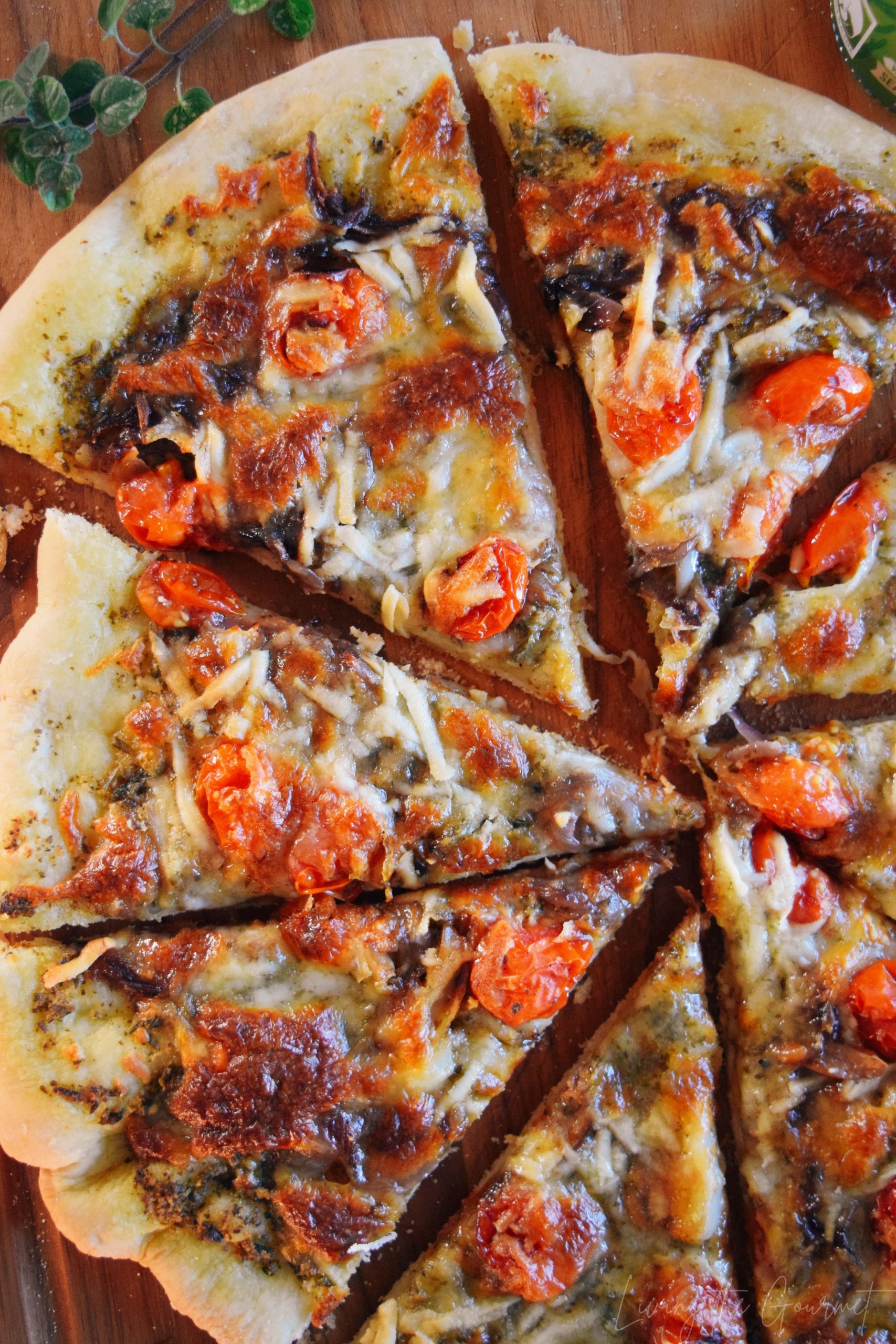 Sea Asparagus Pesto Pizza - Living The Gourmet