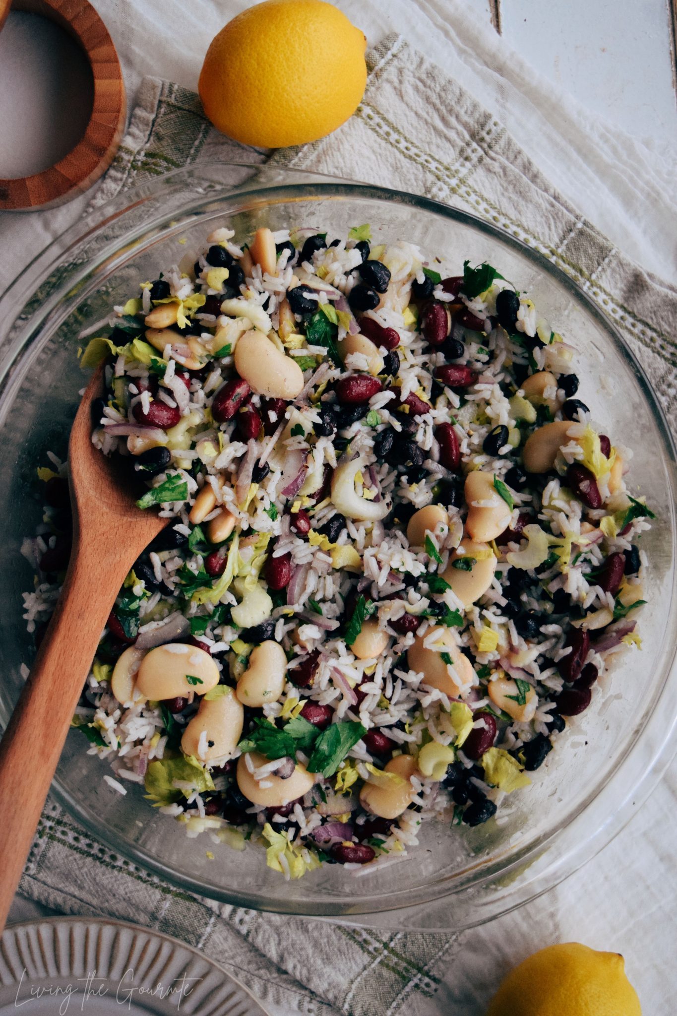 Three Bean Rice Salad - Living The Gourmet