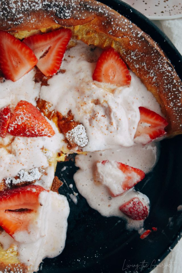 Strawberry Cream Dutch Baby - Living The Gourmet