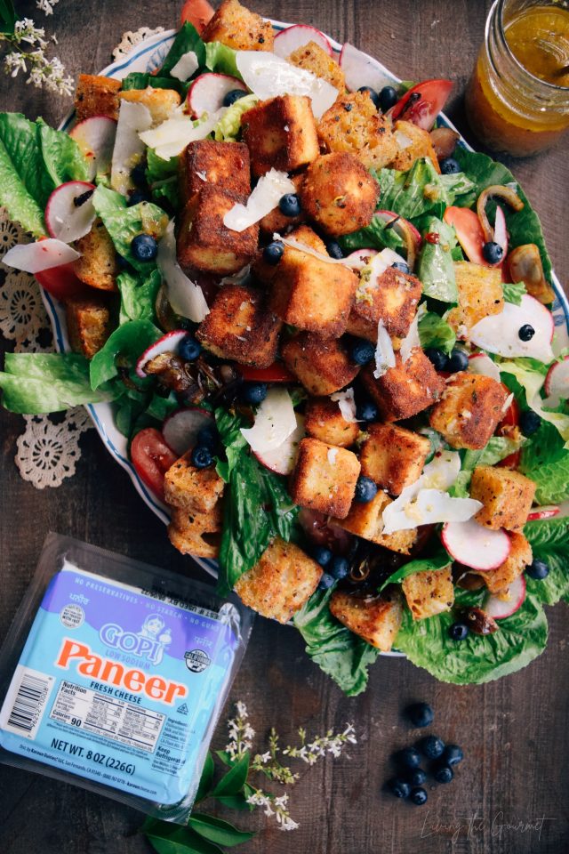 Fried Paneer Salad - Living The Gourmet