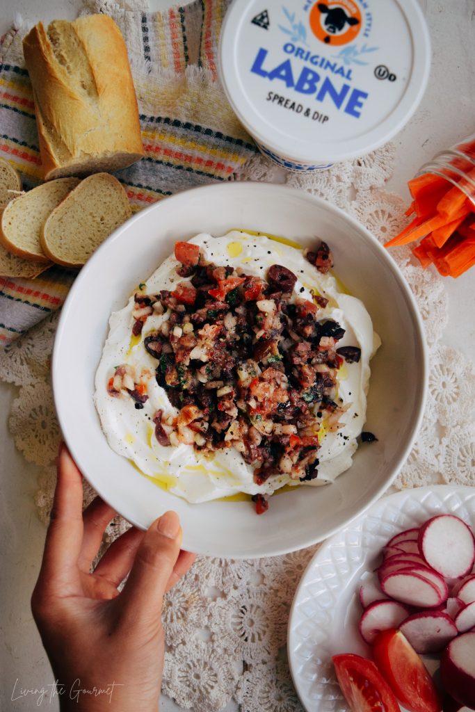 Labneh with Olive Tapenade - Living The Gourmet