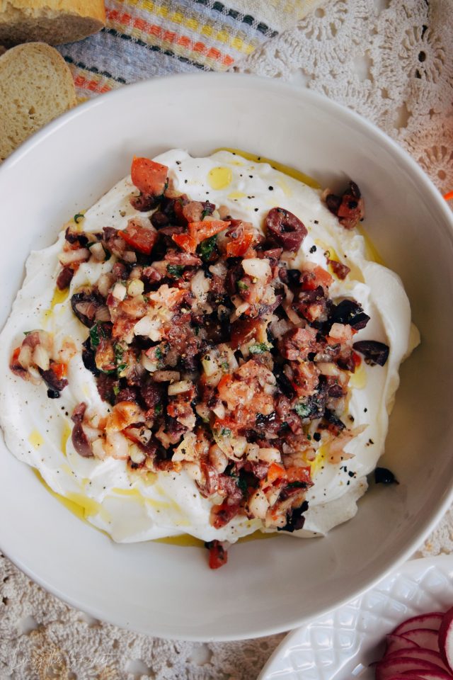 Labneh with Olive Tapenade - Living The Gourmet
