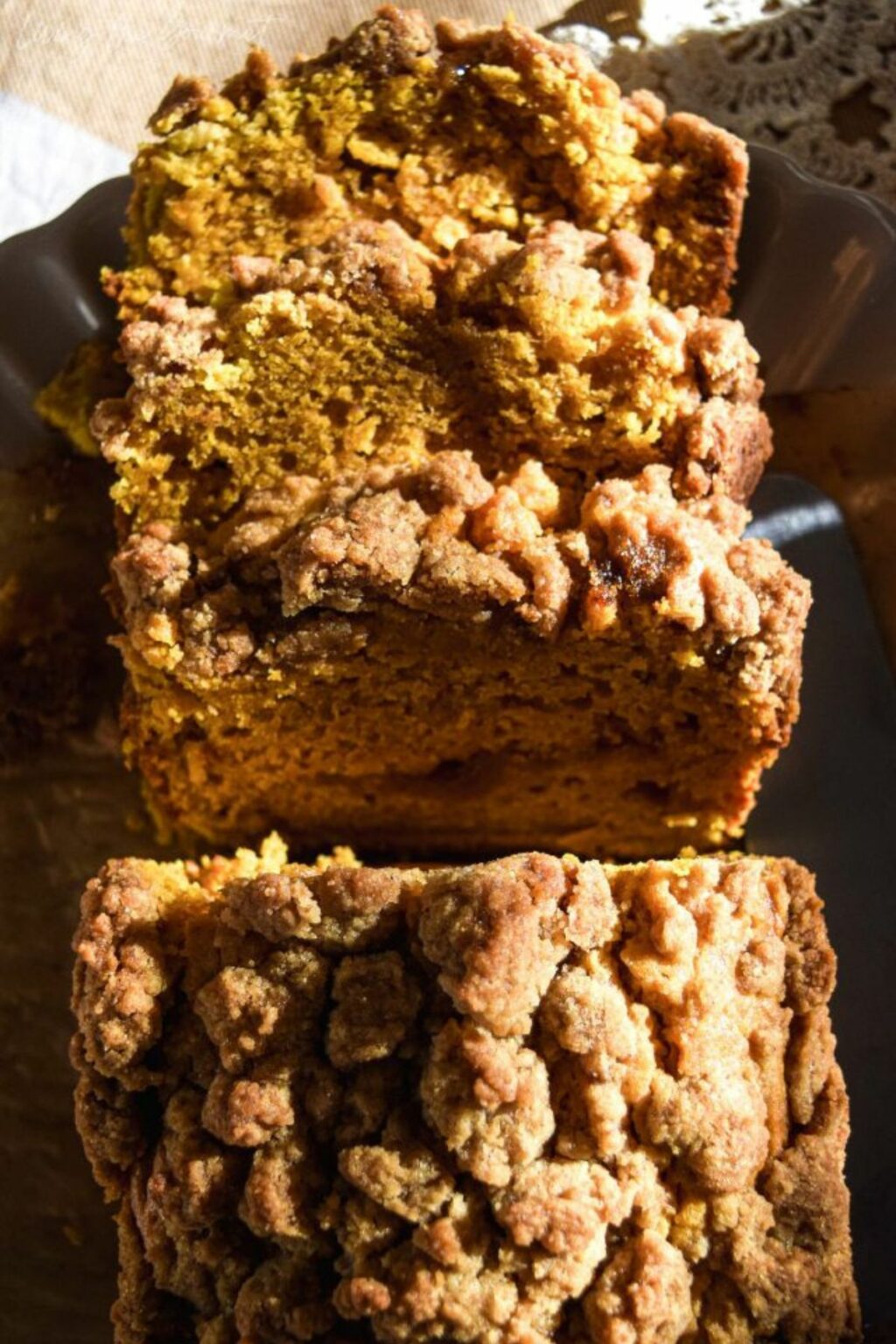 Pumpkin Caramel Loaf with Cinnamon Streusel - Living The Gourmet