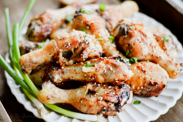 Oven Baked Chicken Legs with Chili Garlic Sauce - Living The Gourmet