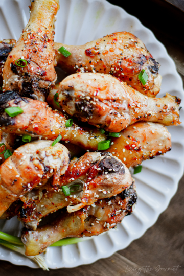 Oven Baked Chicken Legs with Chili Garlic Sauce - Living The Gourmet