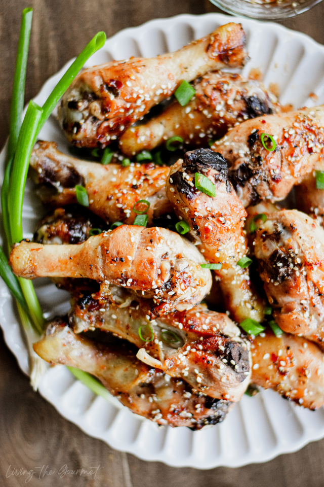 Oven Baked Chicken Legs with Chili Garlic Sauce - Living The Gourmet