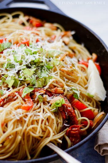 Spaghetti Puttanesca Sauce with Cannellini Beans - Living The Gourmet