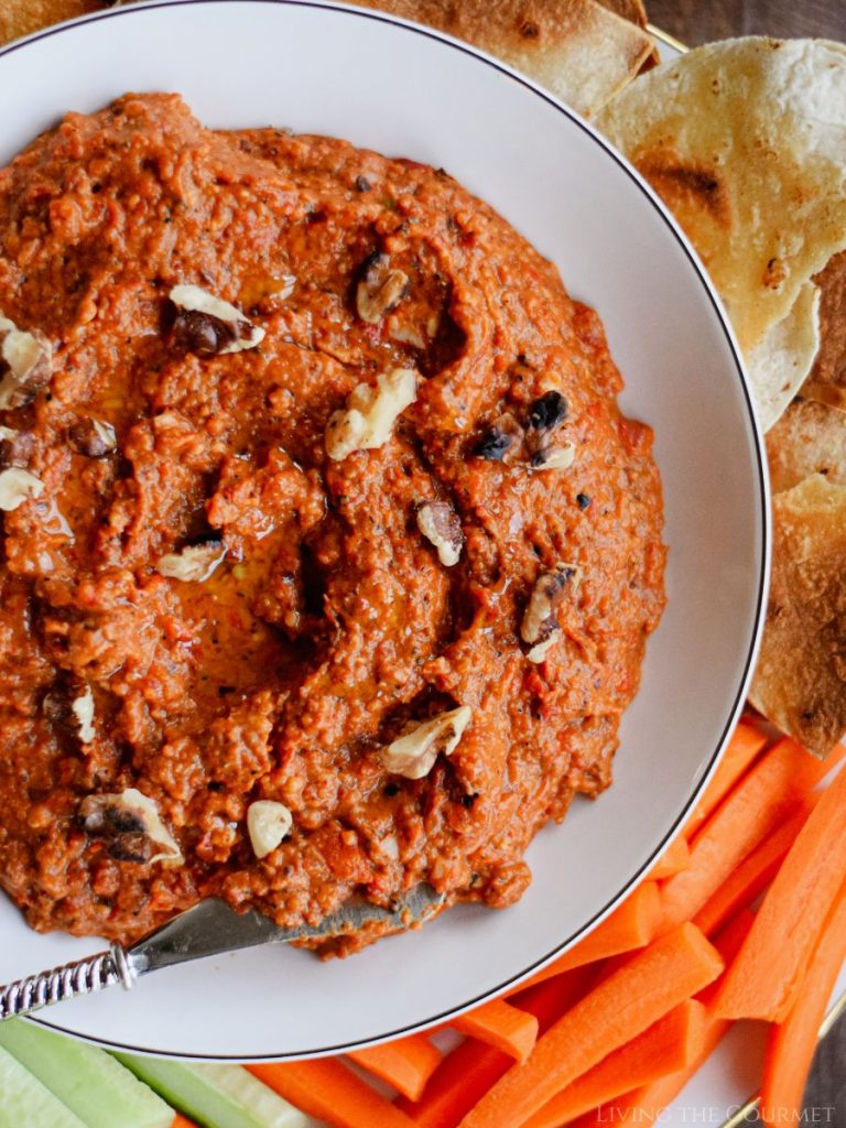 Muhammara Roasted Red Pepper and Walnut Dip Recipe - Living The Gourmet