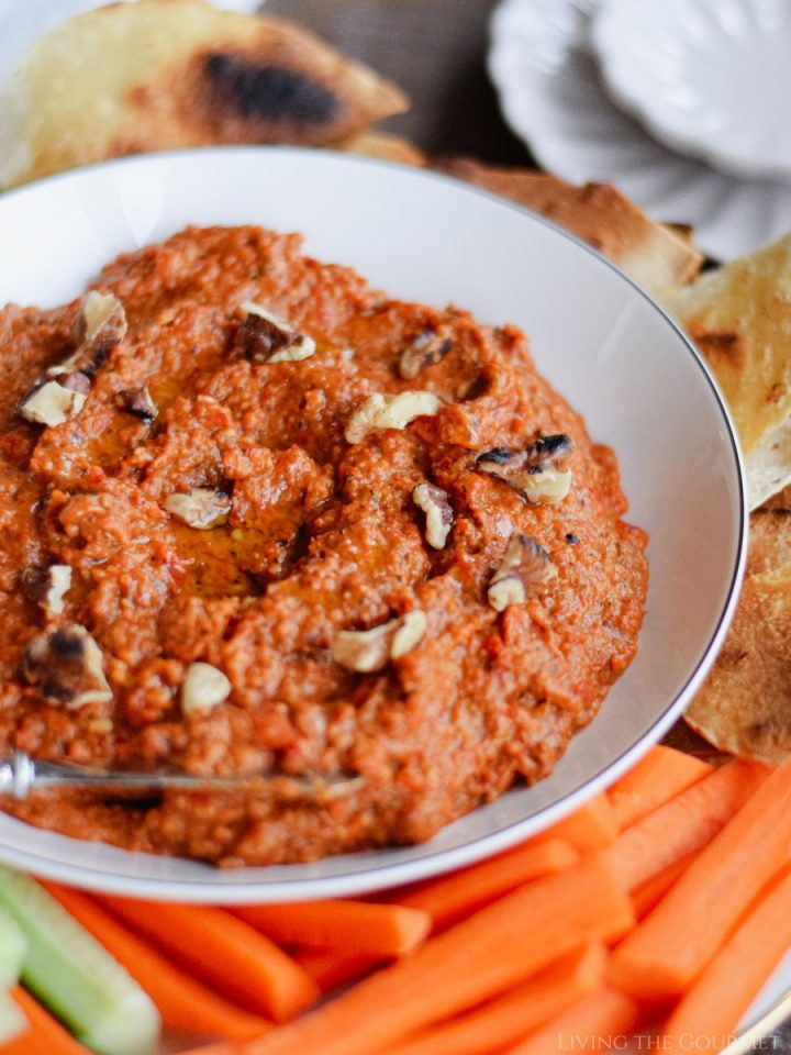 Muhammara Roasted Red Pepper and Walnut Dip Recipe - Living The Gourmet