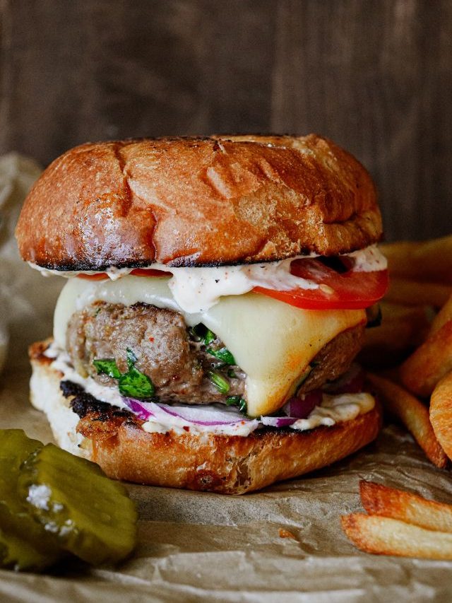 Wild Alaskan Pollock Burgers with Spicy Tzatziki - Living The Gourmet