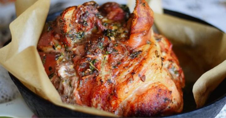 Boneless Fresh Ham Roast Recipe with Garlic Rub - Living The Gourmet