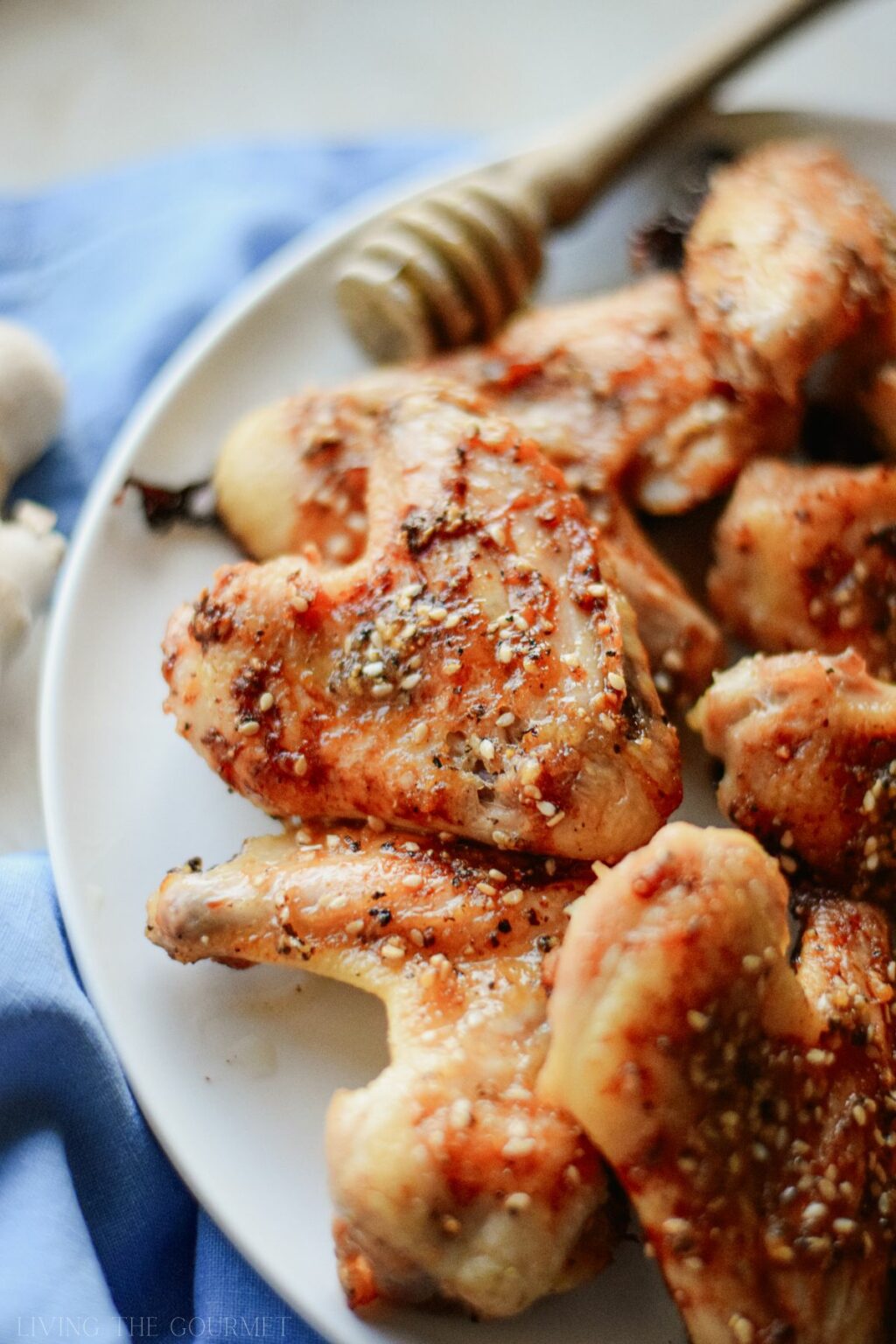 Sweet and Spicy Honey Garlic Chicken Wings - Living The Gourmet