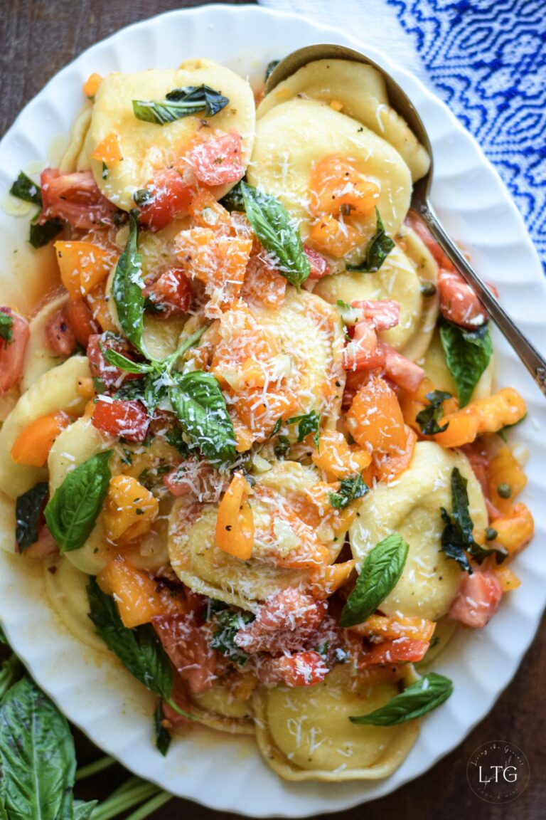 Fresh Tomato and Ravioli Salad - Easy Summer Recipe - Living The Gourmet