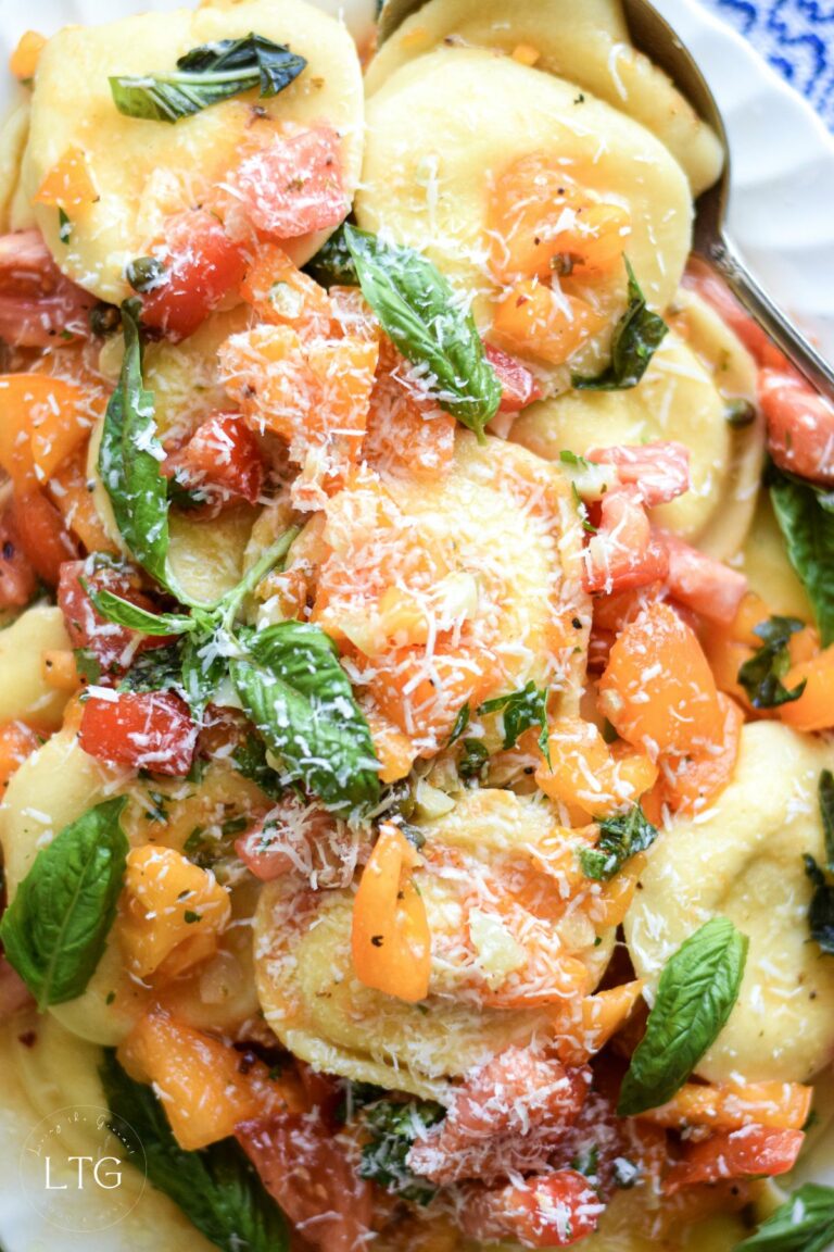 Fresh Tomato and Ravioli Salad - Easy Summer Recipe - Living The Gourmet