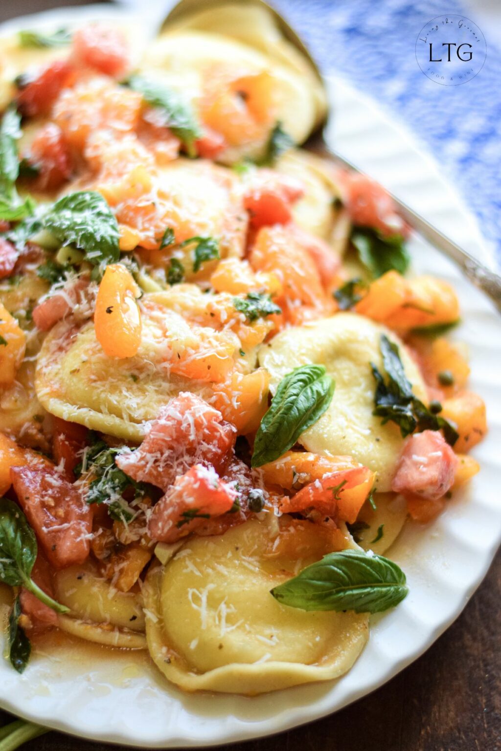 Fresh Tomato and Ravioli Salad - Easy Summer Recipe - Living The Gourmet