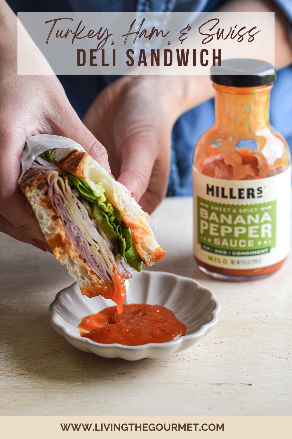 Turkey, Ham and Swiss Deli Sandwich with Miller's Banana Pepper Sauce ...