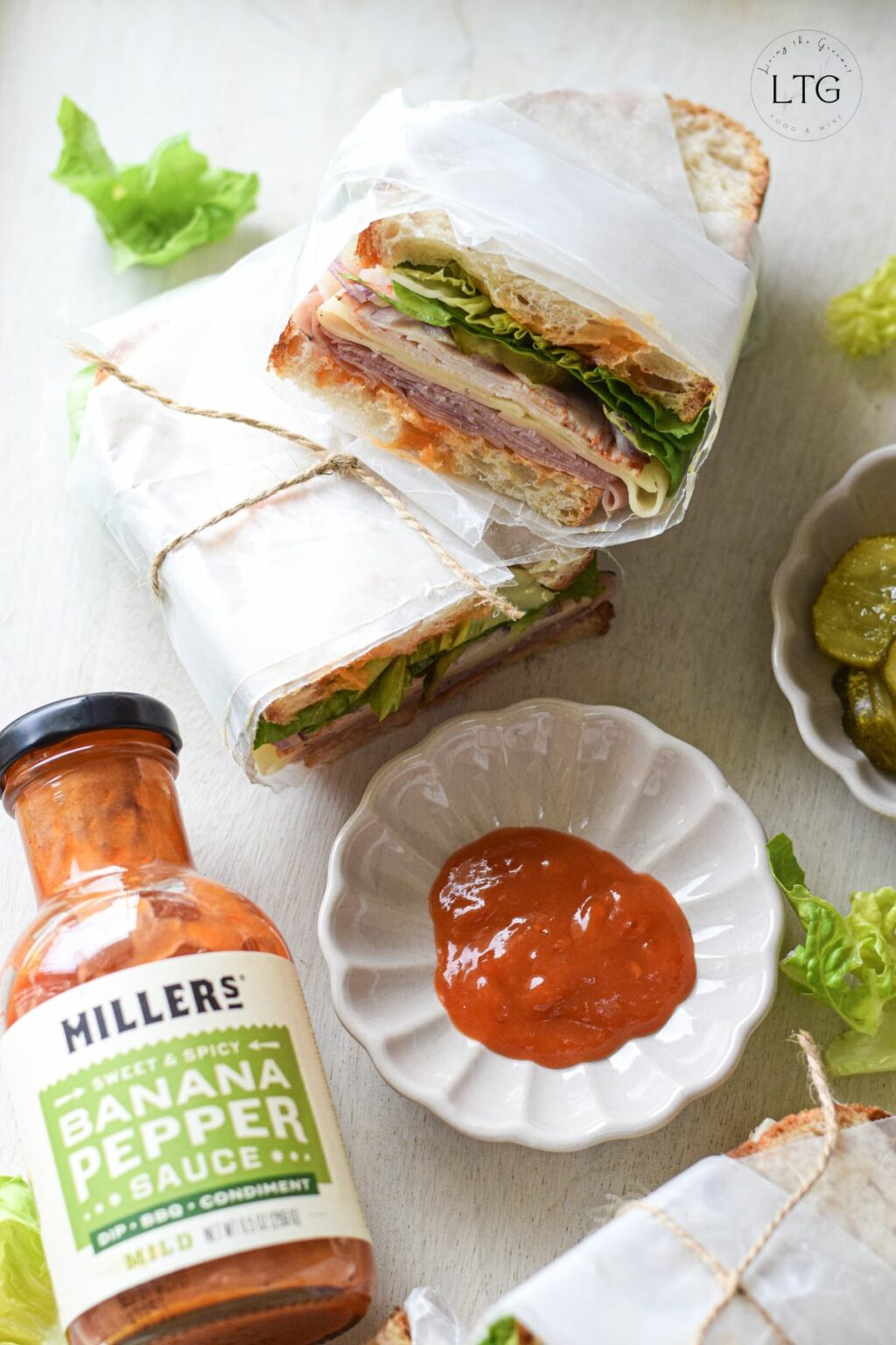 Turkey, Ham and Swiss Deli Sandwich with Miller's Banana Pepper Sauce ...