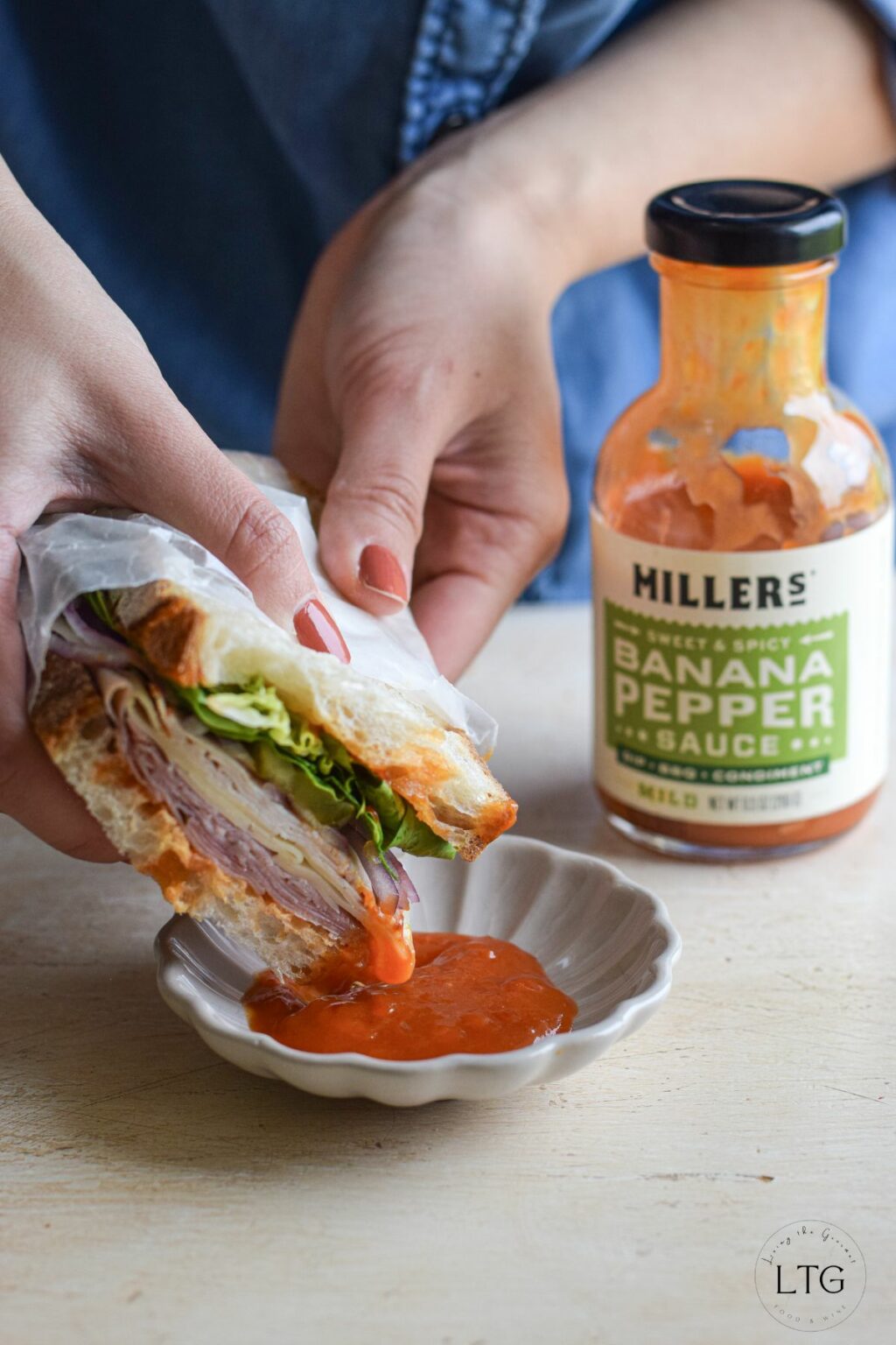 Turkey, Ham and Swiss Deli Sandwich with Miller's Banana Pepper Sauce ...