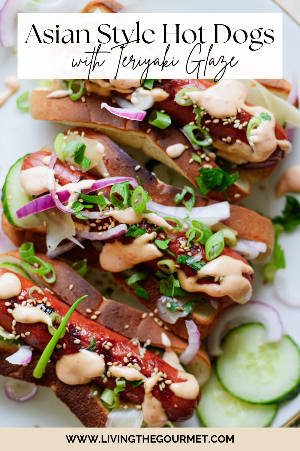 Asian Style Hot Dogs with a Teriyaki Glaze - Living The Gourmet