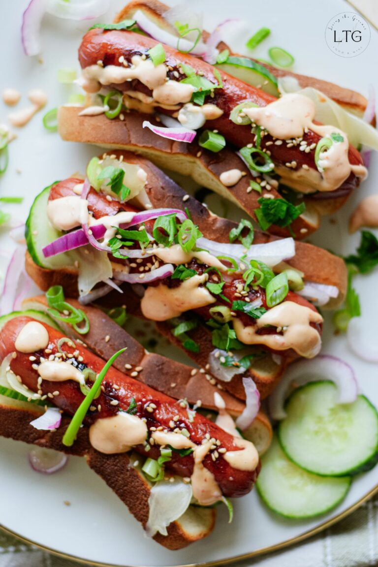 Asian Style Hot Dogs with a Teriyaki Glaze - Living The Gourmet