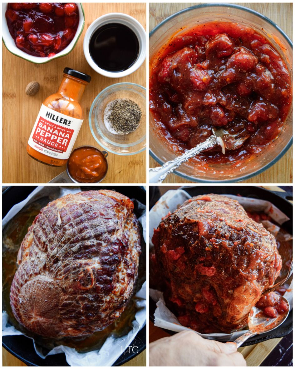Cherry Glazed Ham (With Step By Step Photos) - Living The Gourmet