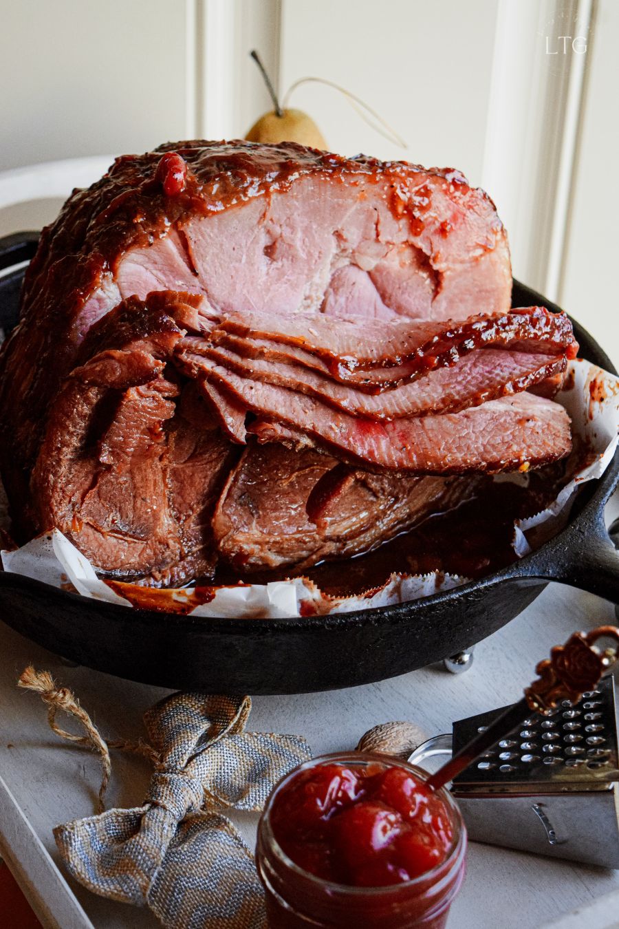 Cherry Glazed Ham (With Step By Step Photos) - Living The Gourmet